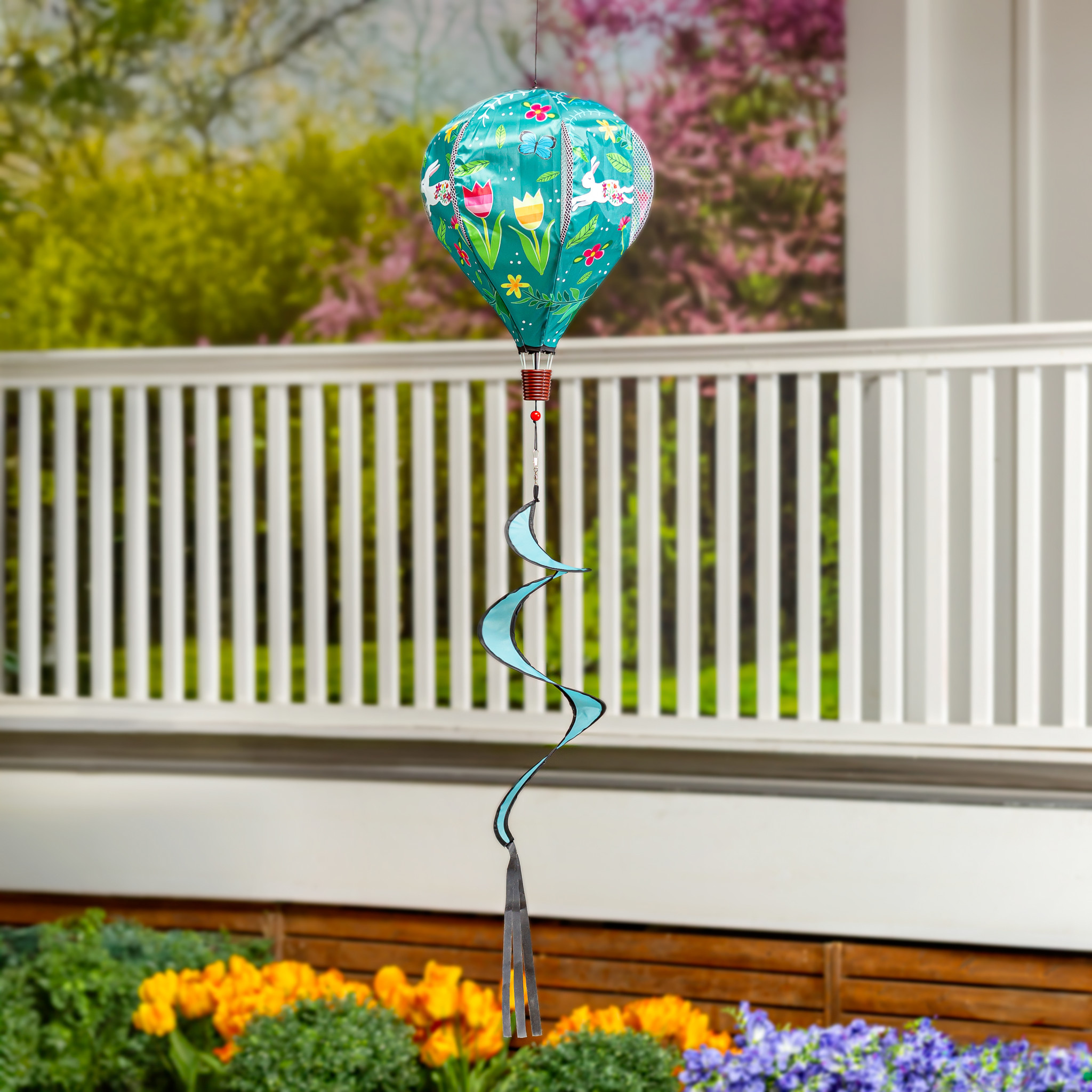 Welcome Spring Bunny Balloon Spinner - Garden Specialties