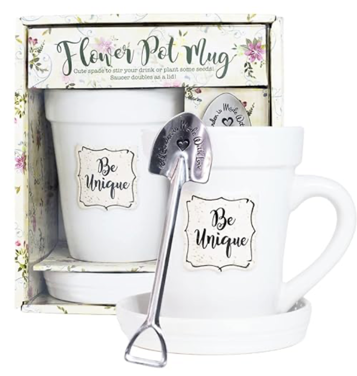 Flower Pot Mug: White Be Unique - Garden Specialties