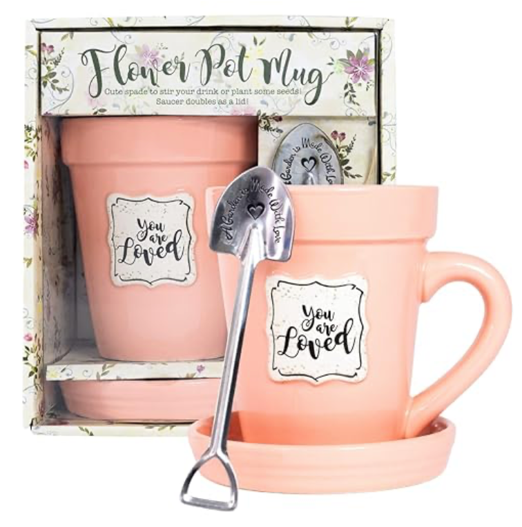 Flower Pot Mug: Peach You Are Loved - Garden Specialties