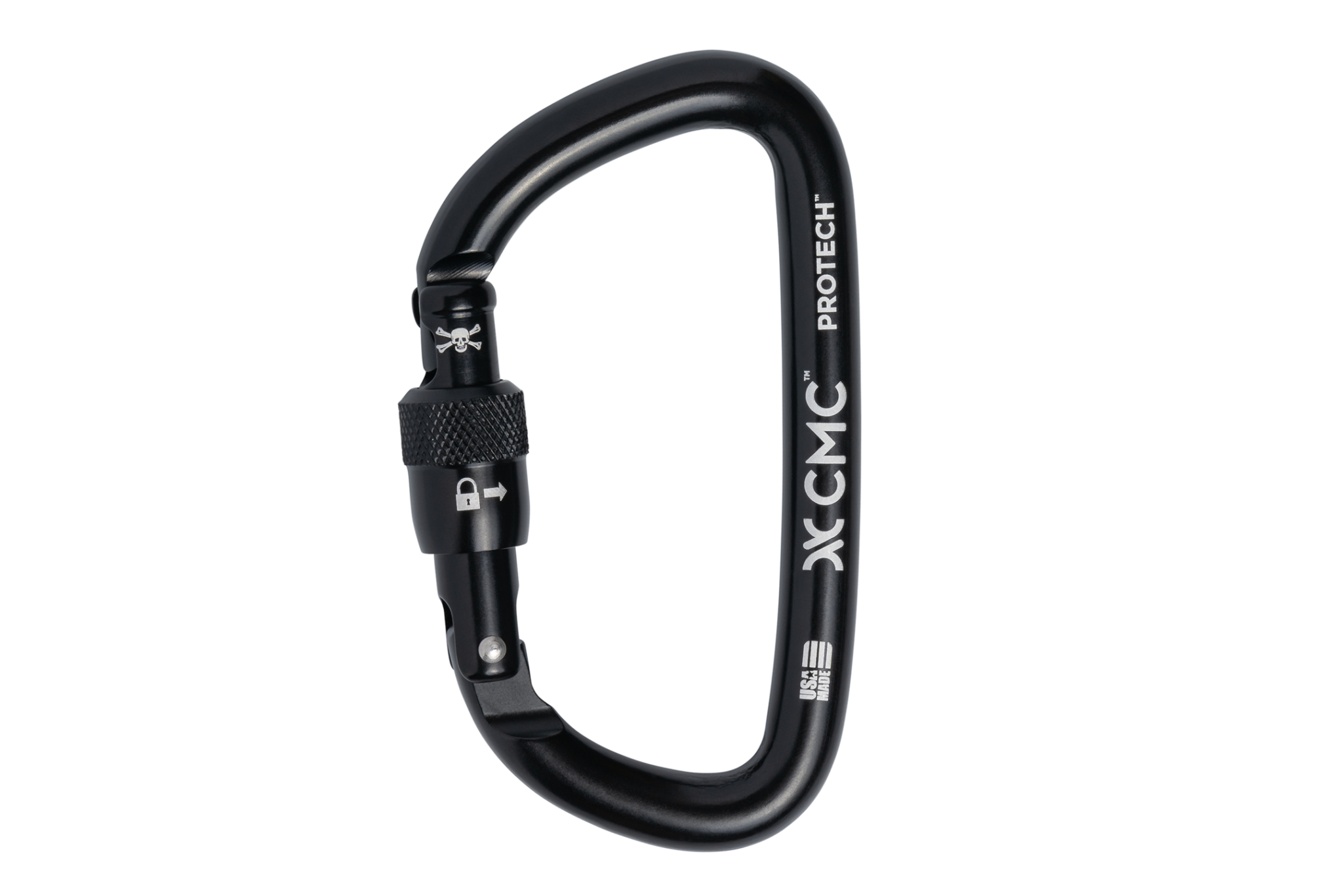 CMC CARABINER, PT LOCK BLK, CMC - Climb Aloha