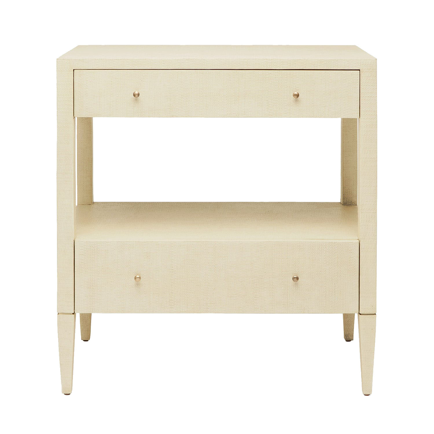Linen Wrapped Nightstand Off White