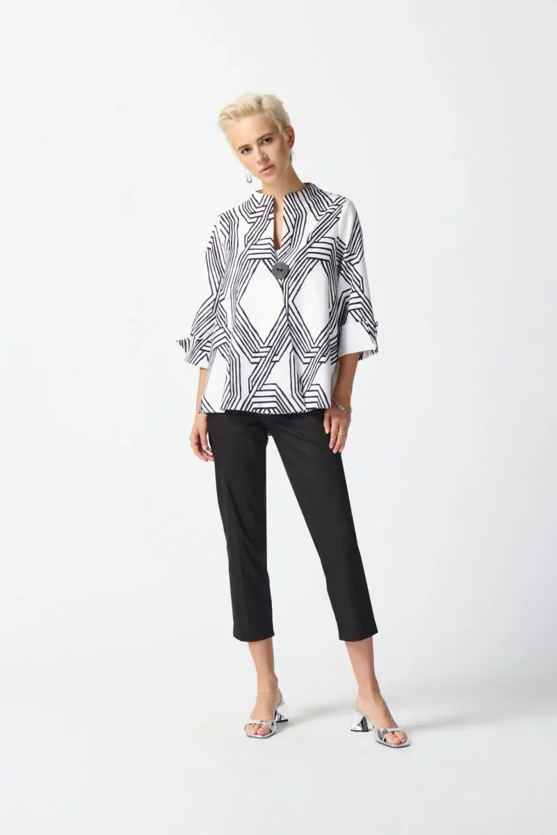 Joseph Ribkoff Geometric trapeze jkt - Ideal Fashion