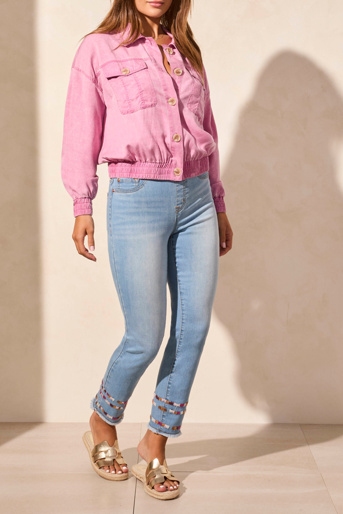 Tribal Elastic Waist Jacket - Ideal Fashion