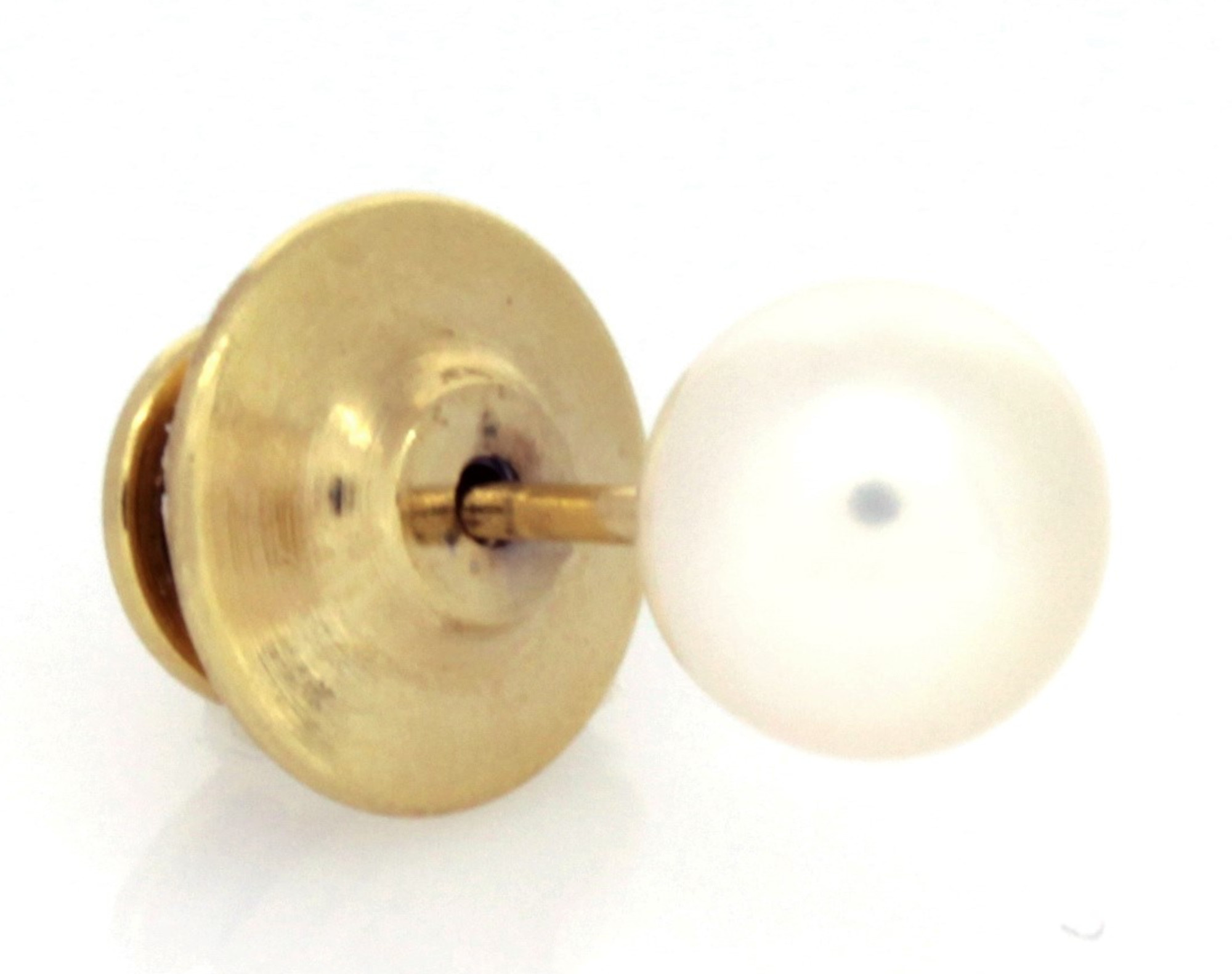 14K Yellow Gold Pearl Tie-Tack - Minted Gold and Silver