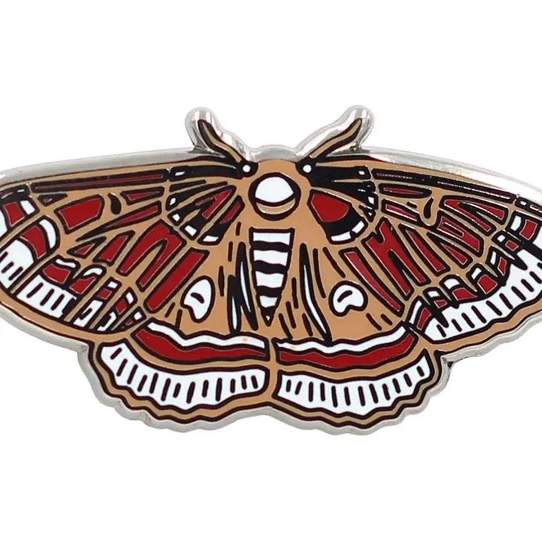 Real Sic Moth Pin Occult Luna Moth Butterfly Cinnabar Red Enamel Pin ...