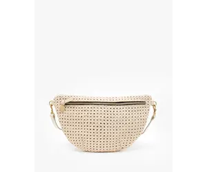 Clare V Grande Fanny Rattan Cream - Indigo