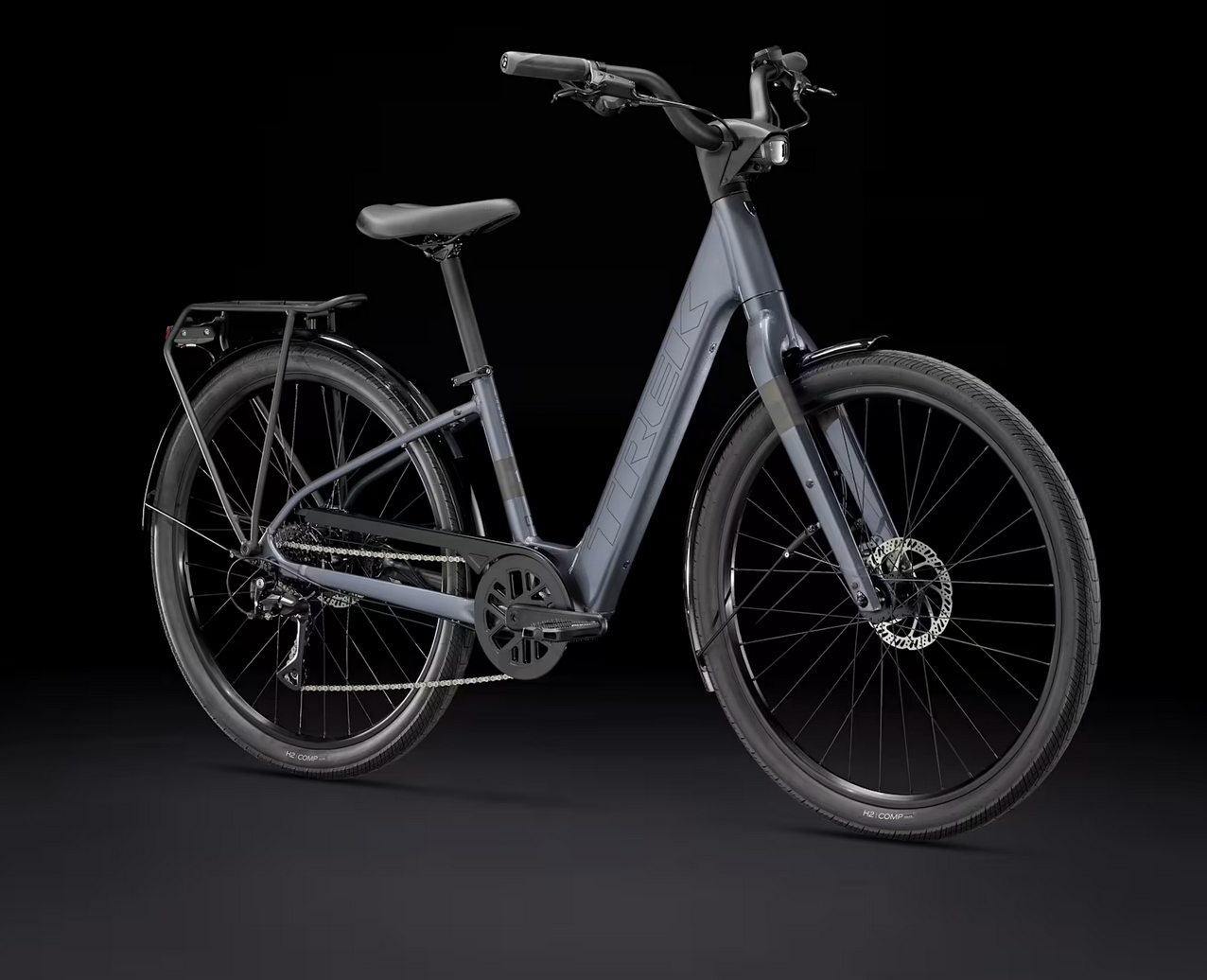TREK VERVE+ 1 LOW STEP THROUGH GREY SMALL - Adrenalin Cycling