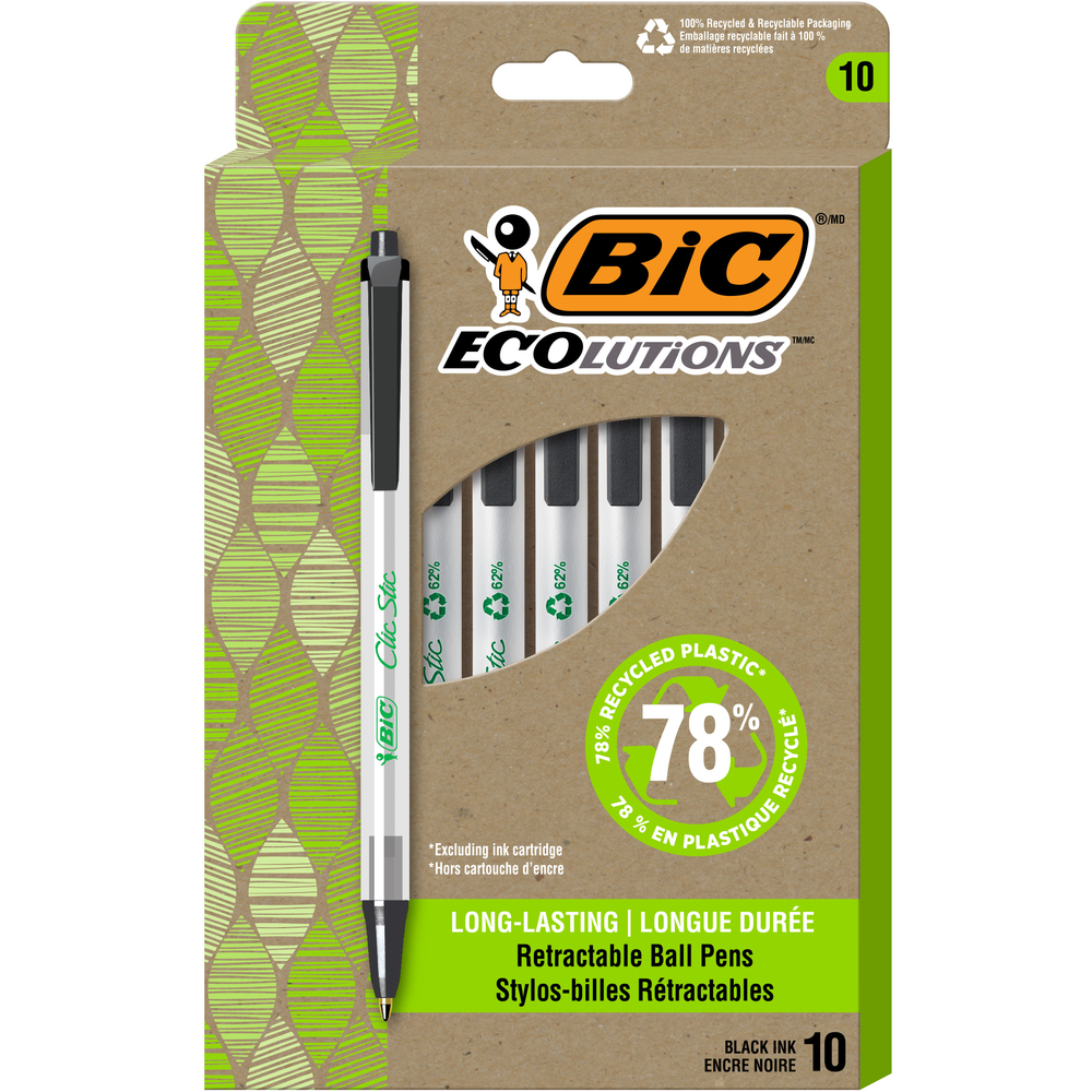 Bic Bic ReVolution Recycled Pens 1.0mm Retractable 10 Pack - KCAI ...
