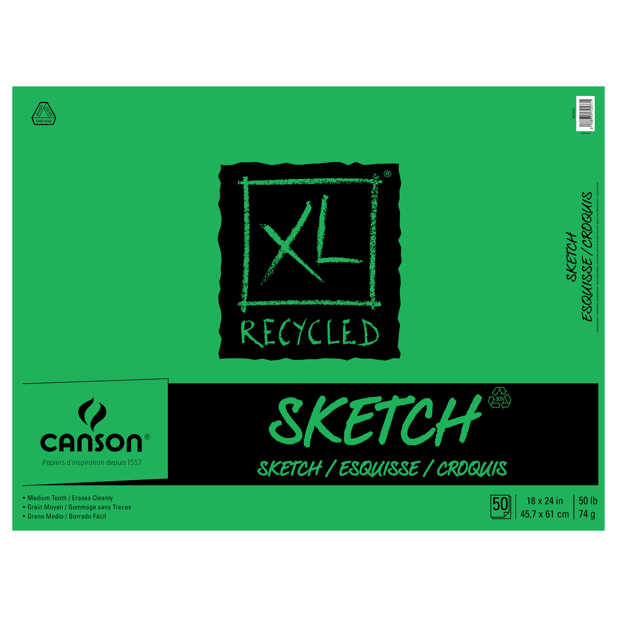 Canson Canson XL Sketch Pad, 18"x 24" - KCAI Underground Art Store