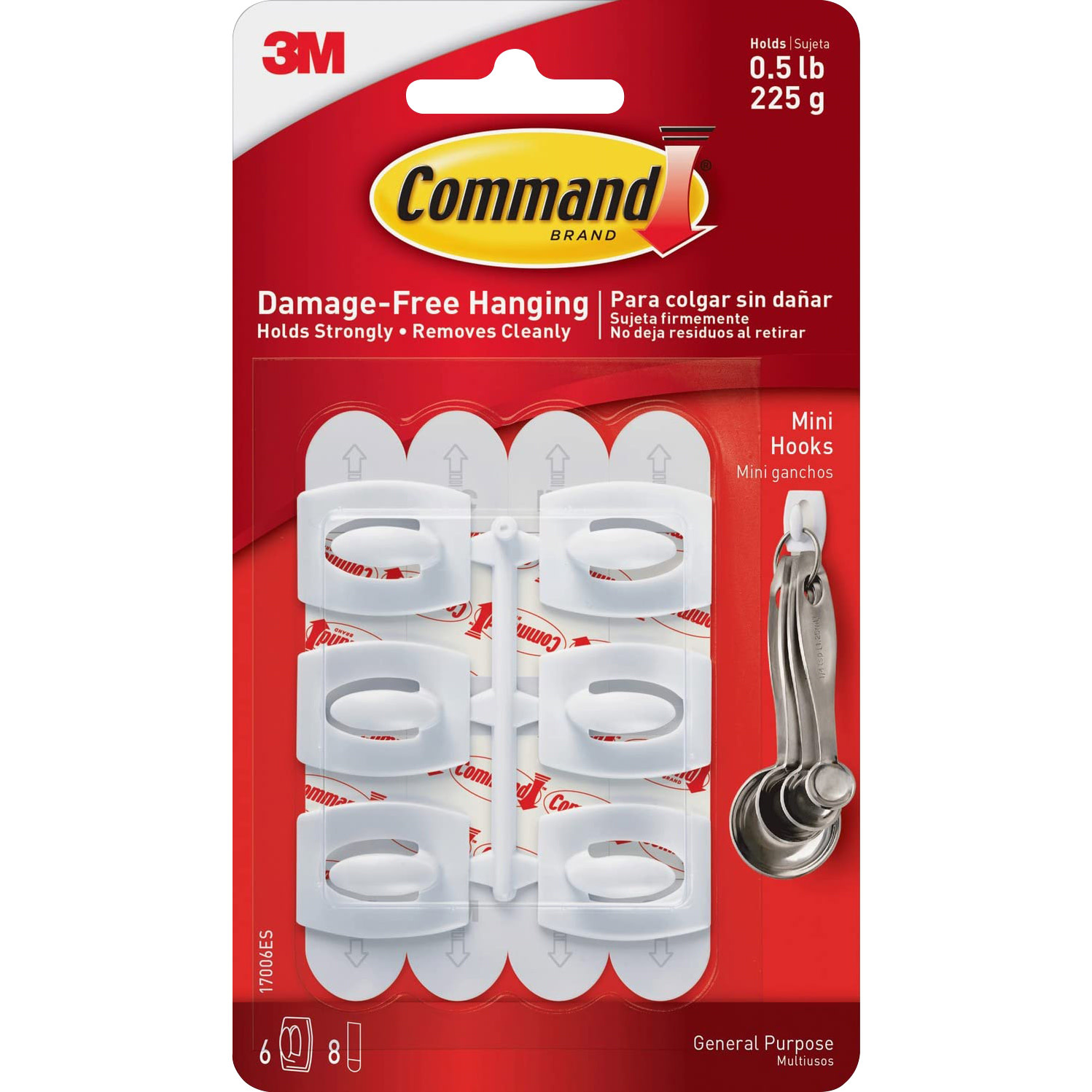 3M Command Hook Mini Clear, 6 Pack - KCAI Underground Art Store