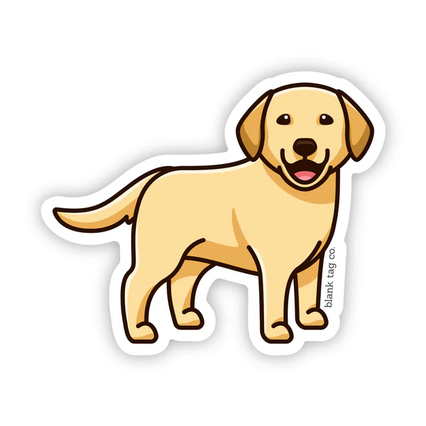 BLANK TAG CO. STICKER YELLOW LAB - Hullabaloo Toys