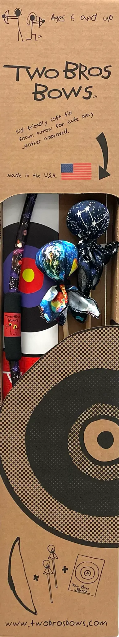 TWO BROS BOWS GLOW IN THE DARK GALAXY BOW - Hullabaloo Toys