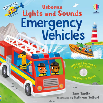 BOOK LIGHTS AND SOUNDS EMERGENCY VEHICLES - Hullabaloo Toys
