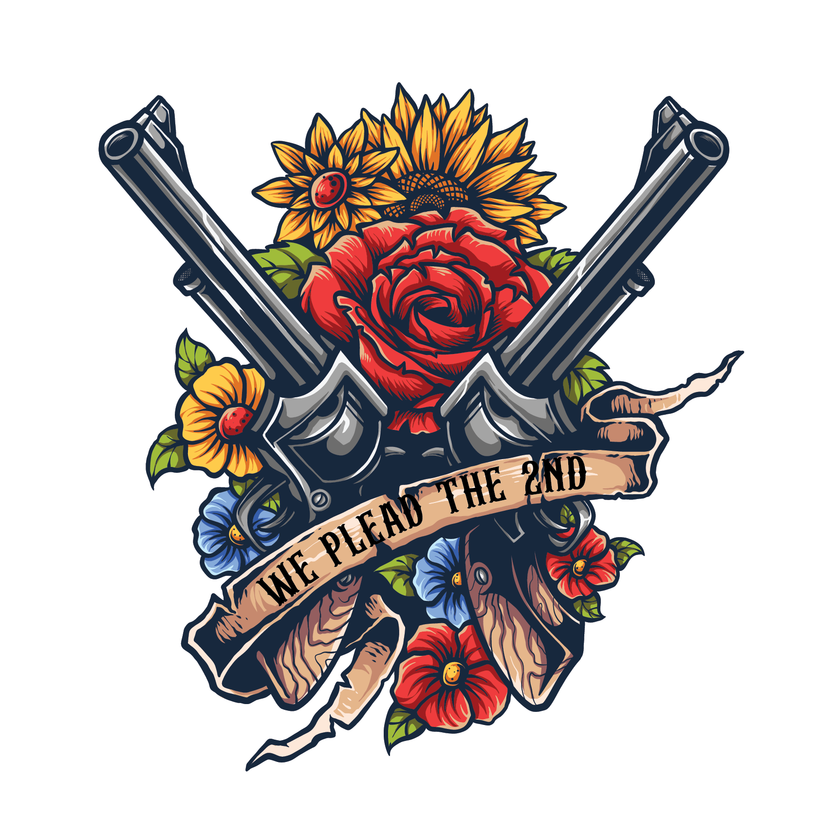 We Plead the 2nd Revolver Bouquet Decal | SLE Custom's - SLE Customs
