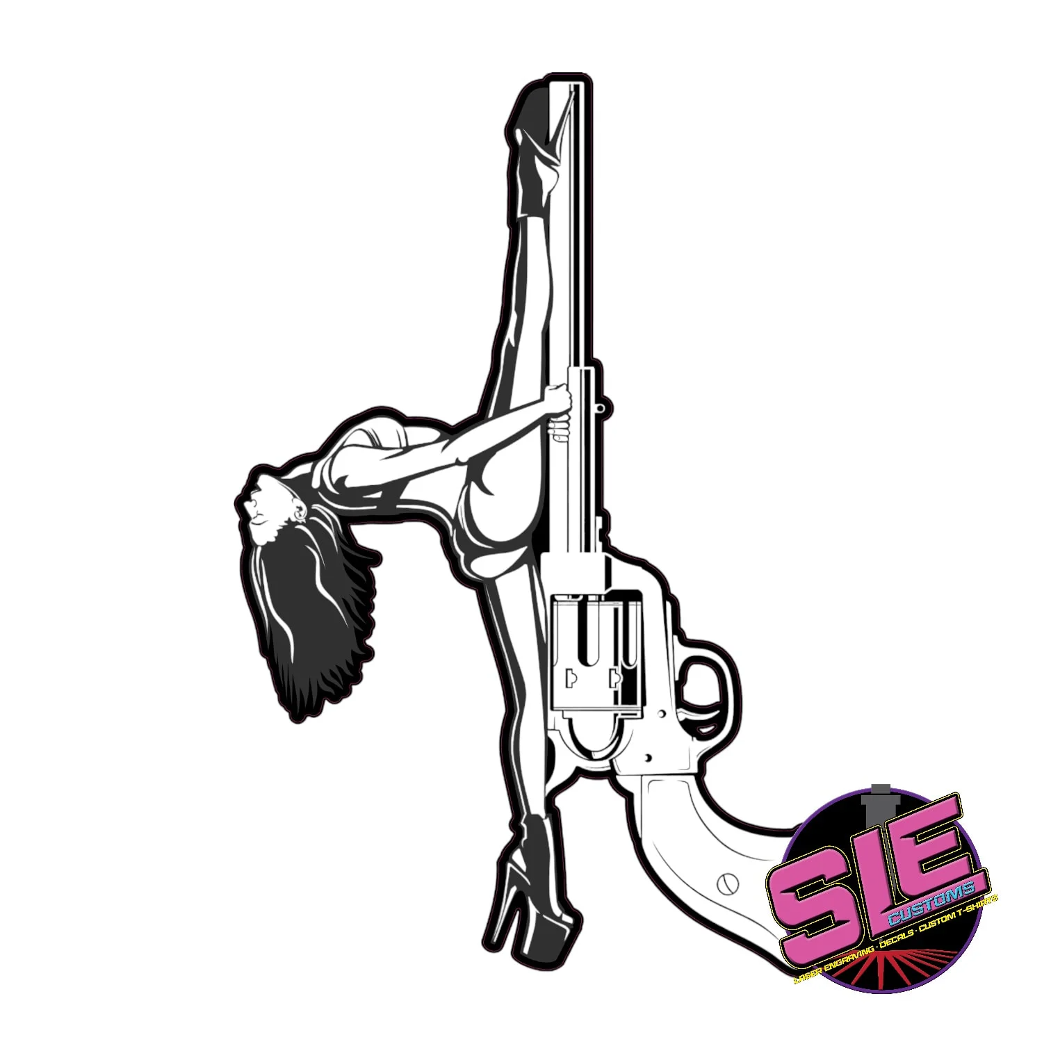 Stripper On A Revolver Sticker Sle Customs Sle Customs