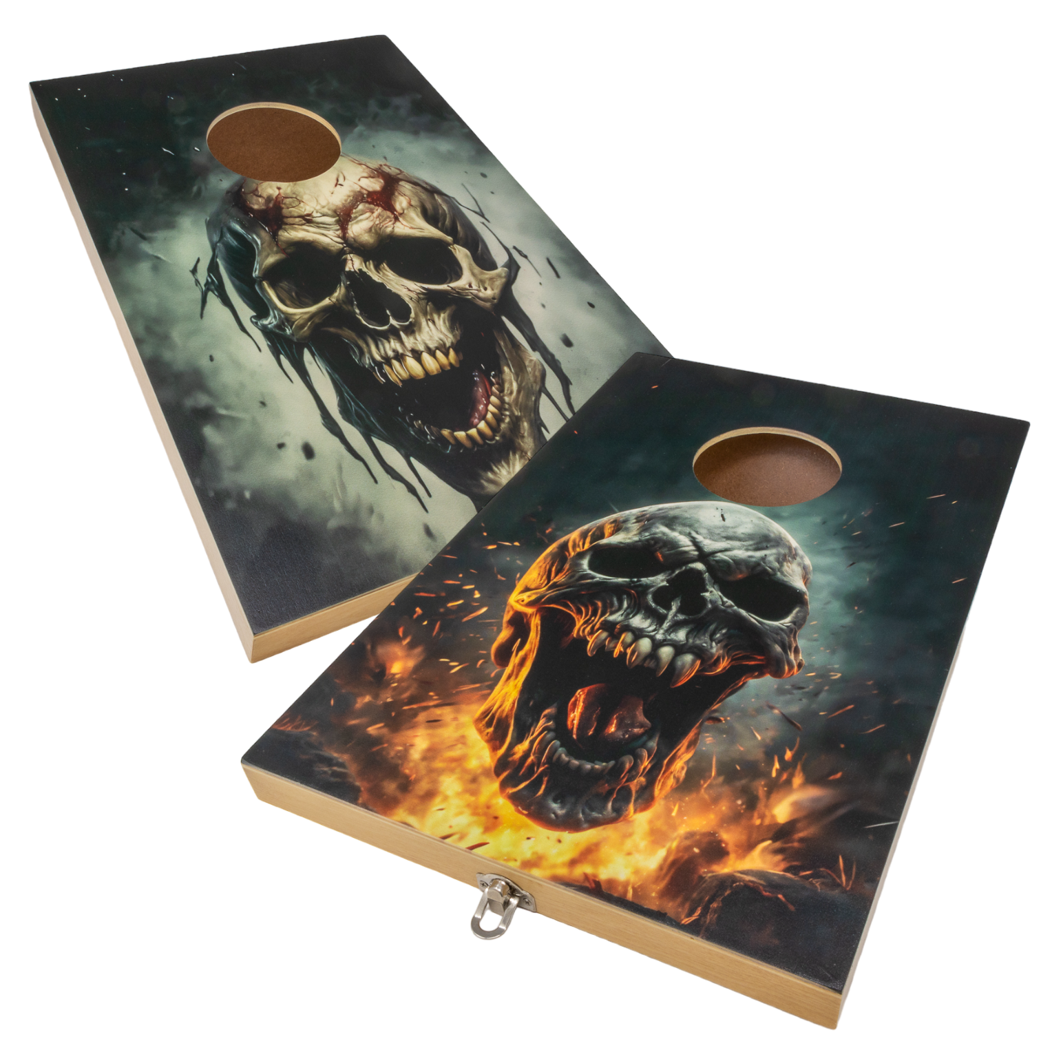 Mini Cornhole Skull Themed Set: 10.5" x 15.75" Bean Bag Toss Game - SLE ...