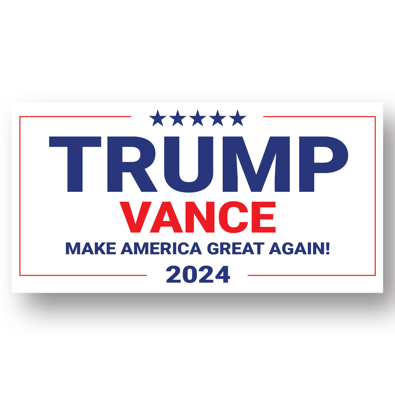 Trump Vance 2024 Sticker 5" x 3" with White Background - SLE Customs