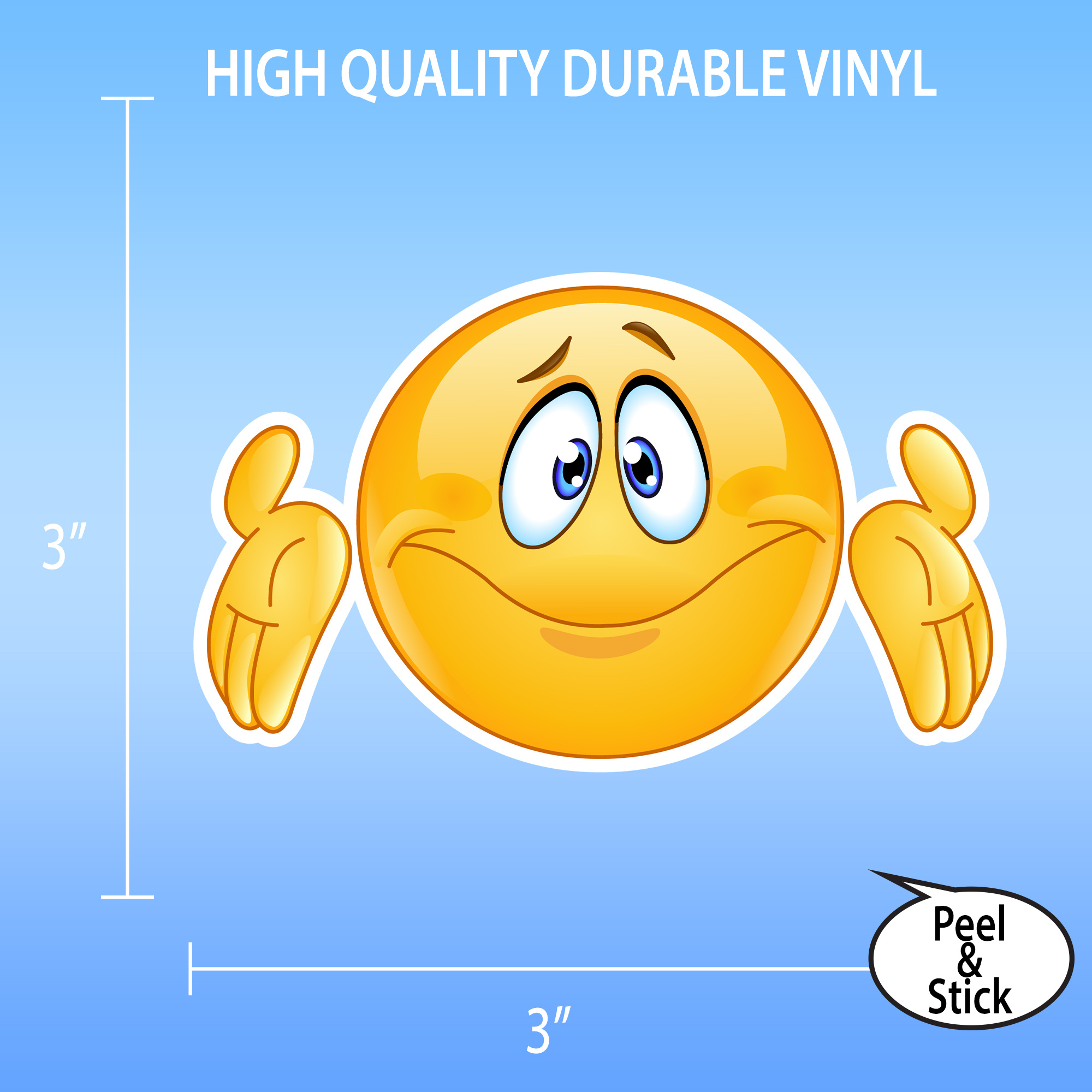 Shrugging IDK Emoji Face Sticker - Multiple Sizes | SLE Customs - SLE ...