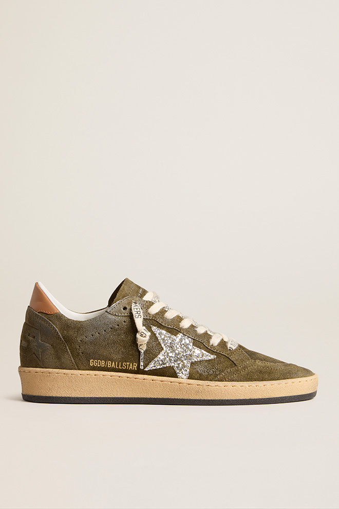 Ball Star Suede Upper Toe and Spur Glitter Star Leather Heel - Gretta ...