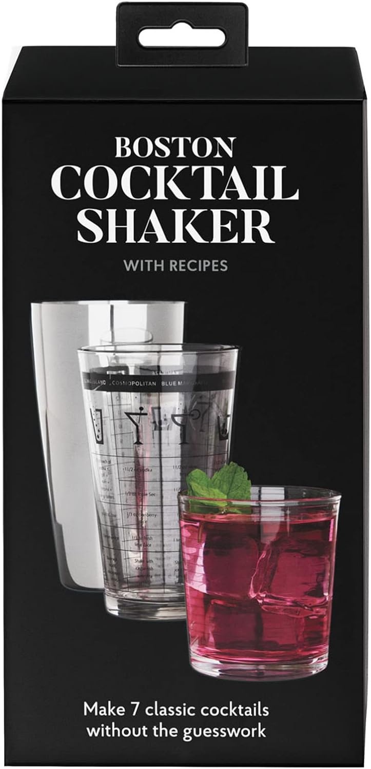 HIC Bar Boston Cocktail Shaker with Recipes - The Country Store on Main