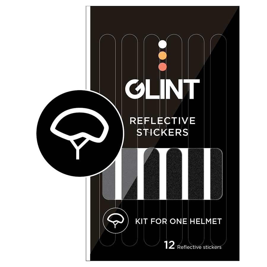 GLINT Reflective Helmet Stickers, Black, Set - Ecclestone Cycle
