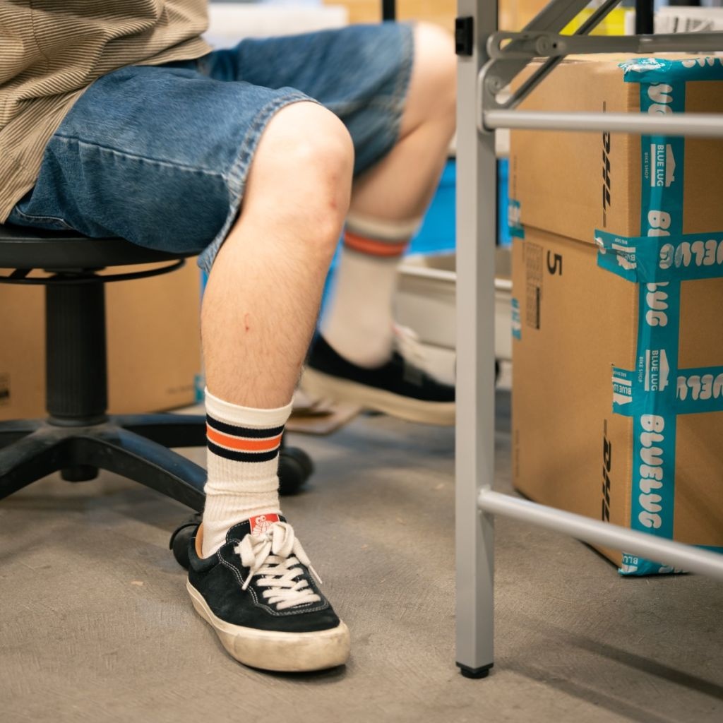 Blue Lug x Sock Guy (White/Orange) - Brockton Cyclery