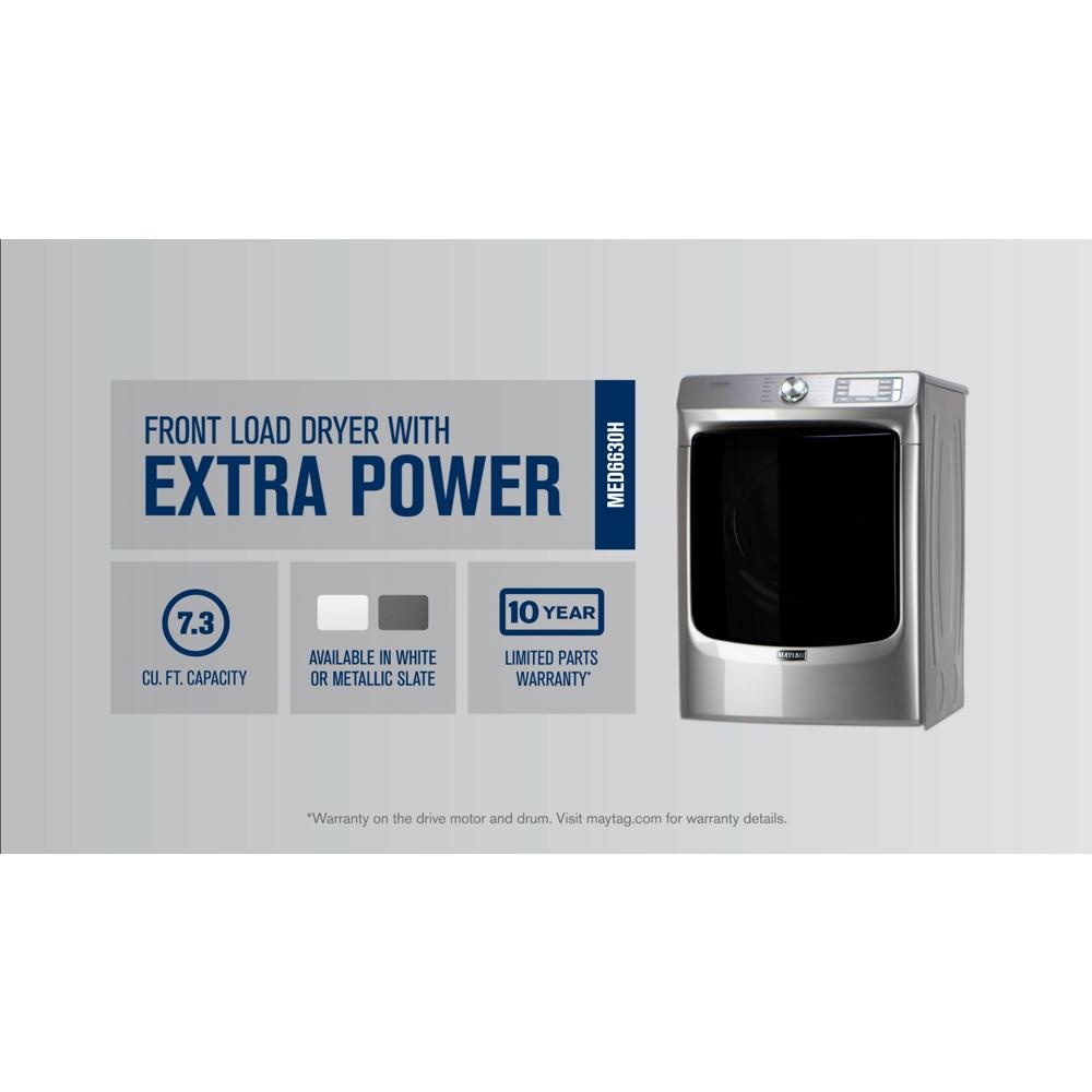 MAYTAG 7.3-cu ft Stackable Steam Cycle Vented Electric Dryer (White ...