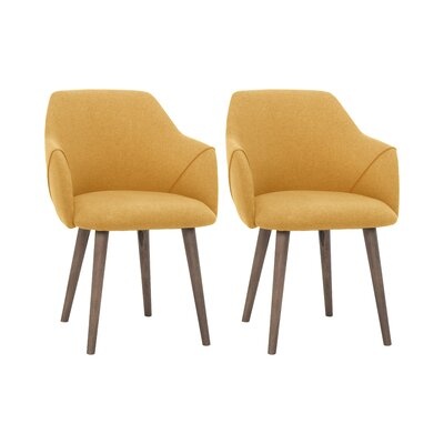Jace Upholstered Arm Chair Color: Sunday Curry Yellow Performance ...