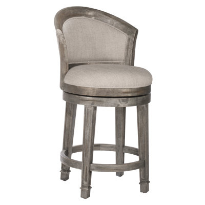 Menifee Swivel Upholstered Counter Stool with Solid Wood Frame ...