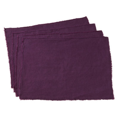 Zadia Linen Placemat Color: Purple - Wayfair Outlet - Augusta, GA