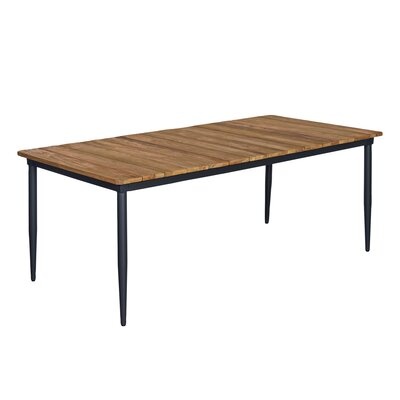 Brava Reclaimed Teak & Aluminum Indoor/Outdoor Dining Table - Wayfair ...