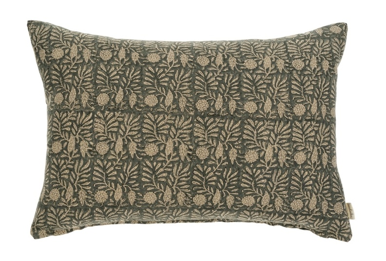 16x24 Tulsi Block Print Pillow, Deep Sea - The Yellow Door Decor