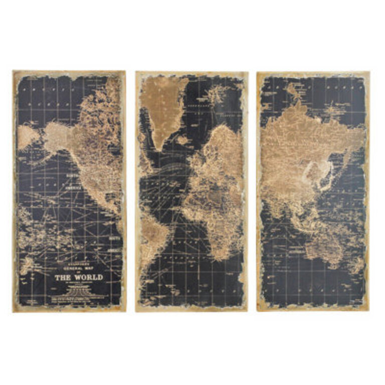 Stanford Wood Framed World Map Wall Decor Set - Wayfair Outlet ...