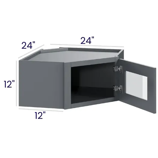 24" W | 12" H Diagonal Cabinets with Glass Doors - Bud's Built ...