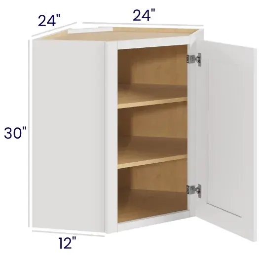 24" W | 30" H Diagonal Corner Wall Cabinets - Bud's Built Cabinetry by ...