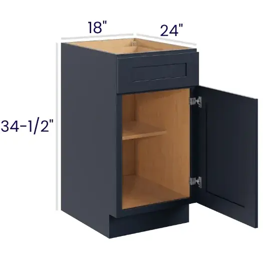 Single Door Single Drawer Bases 18"W - Bud's Built Cabinetry by Bud's ...