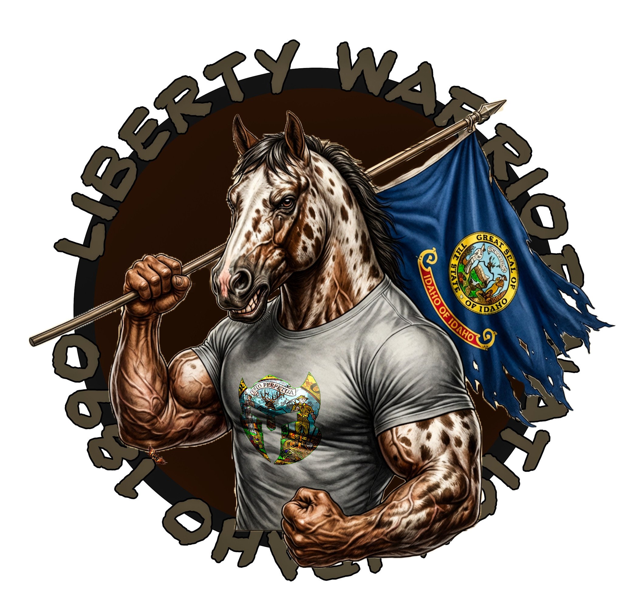 LWN Liberty Warrior Nation State Animal Idaho v2 Uv Sticker - Double ...